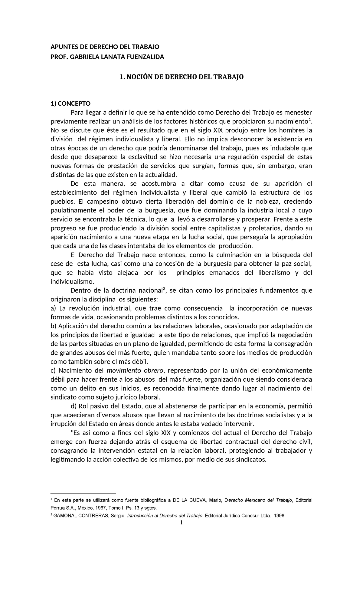 APUNTES DE DERECHO DEL TRABAJO - LABORAL I - TEORÍA Y CONTRATO - Studocu