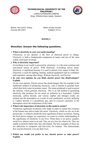 ELX-PRE-1 - Prélim review notes - BASIC ELECTRONICS Grading System: ELX ...