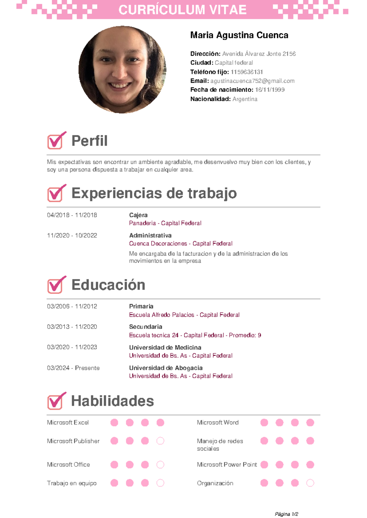 Curriculum-vitae - Adultos 2000 - Dirección: Avenida Álvarez Jonte 2156 ...