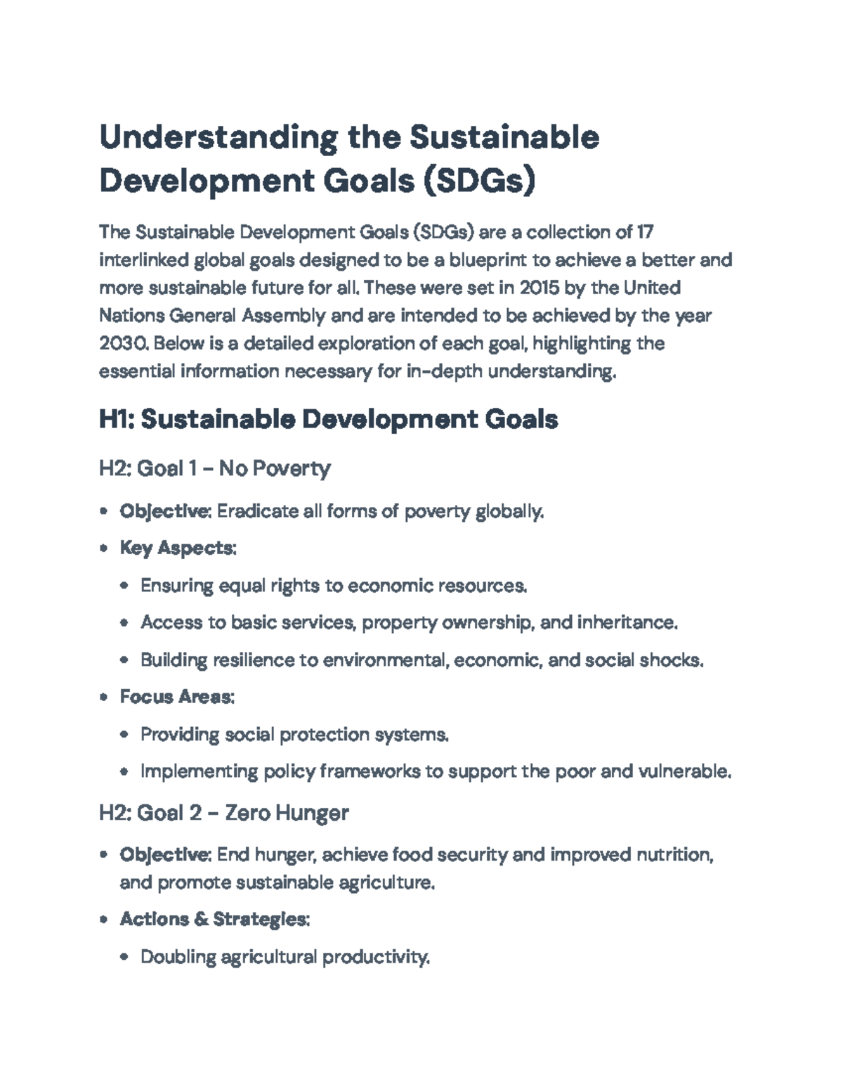 Understanding the United Nations Sustainable Development Goals (SDGs ...