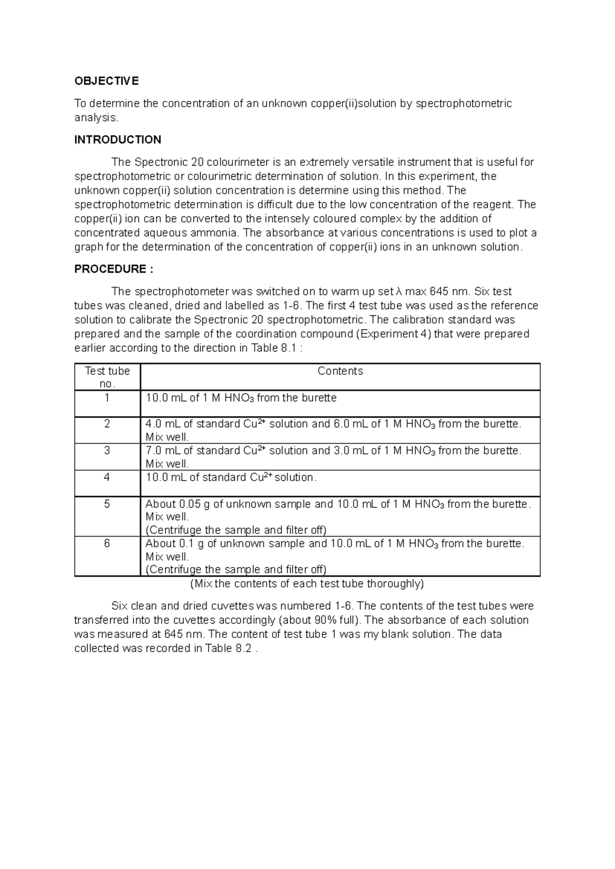 EXP 4: Synthesis of Copper(II) Oxalate Complex - Lab Report - Studocu