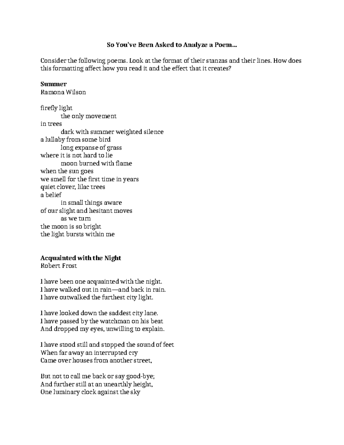 Analyzing Poems: Structure, Content, and Interpretation - Studocu