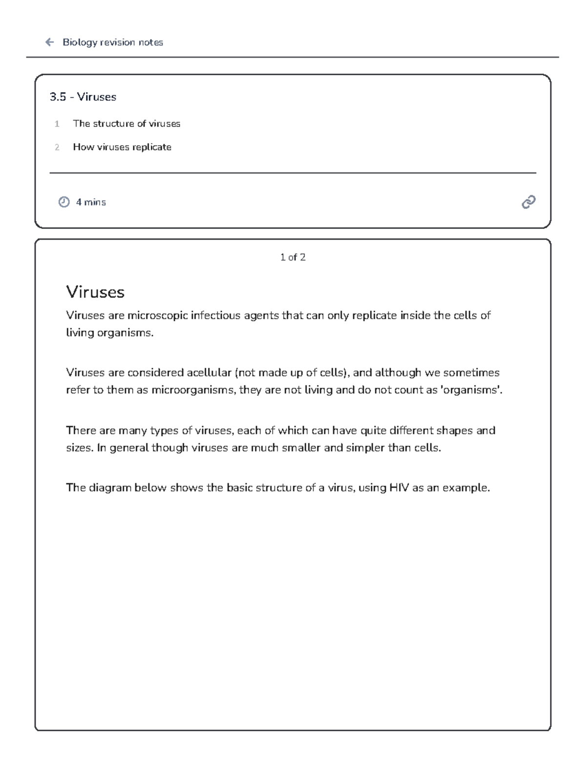 Viruses Revision notes A-Level Biology AQA Cognito - 3 - Viruses 1 The ...