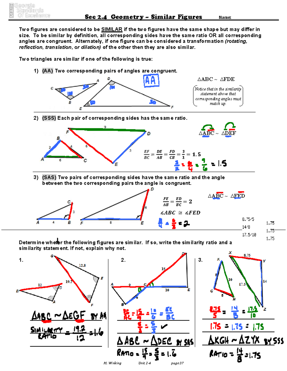 02-04 Geometry Similar Figures: Understanding Similarity and Ratios ...