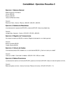 Contabilidad Ejercicios Resueltos 3 - Contabilidad - Ejercicios Resueltos 3 Ejercicio 1: Balance ...