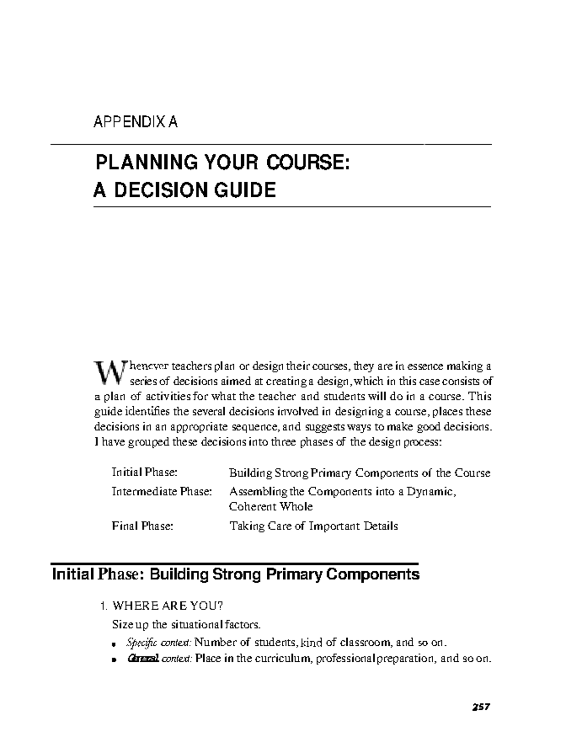 Planning Your Course: A Comprehensive Decision Guide - Studocu