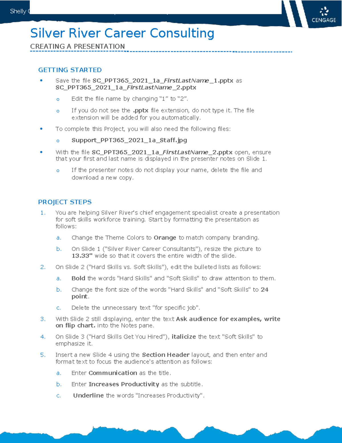 Shelly Cashman PowerPoint 365/2021 | Module 1: SAM Project 1a ...