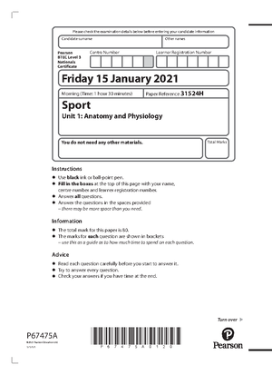 BTEC Sport Level 3 Revision Guide Cardiovascular System - BTEC Revision ...