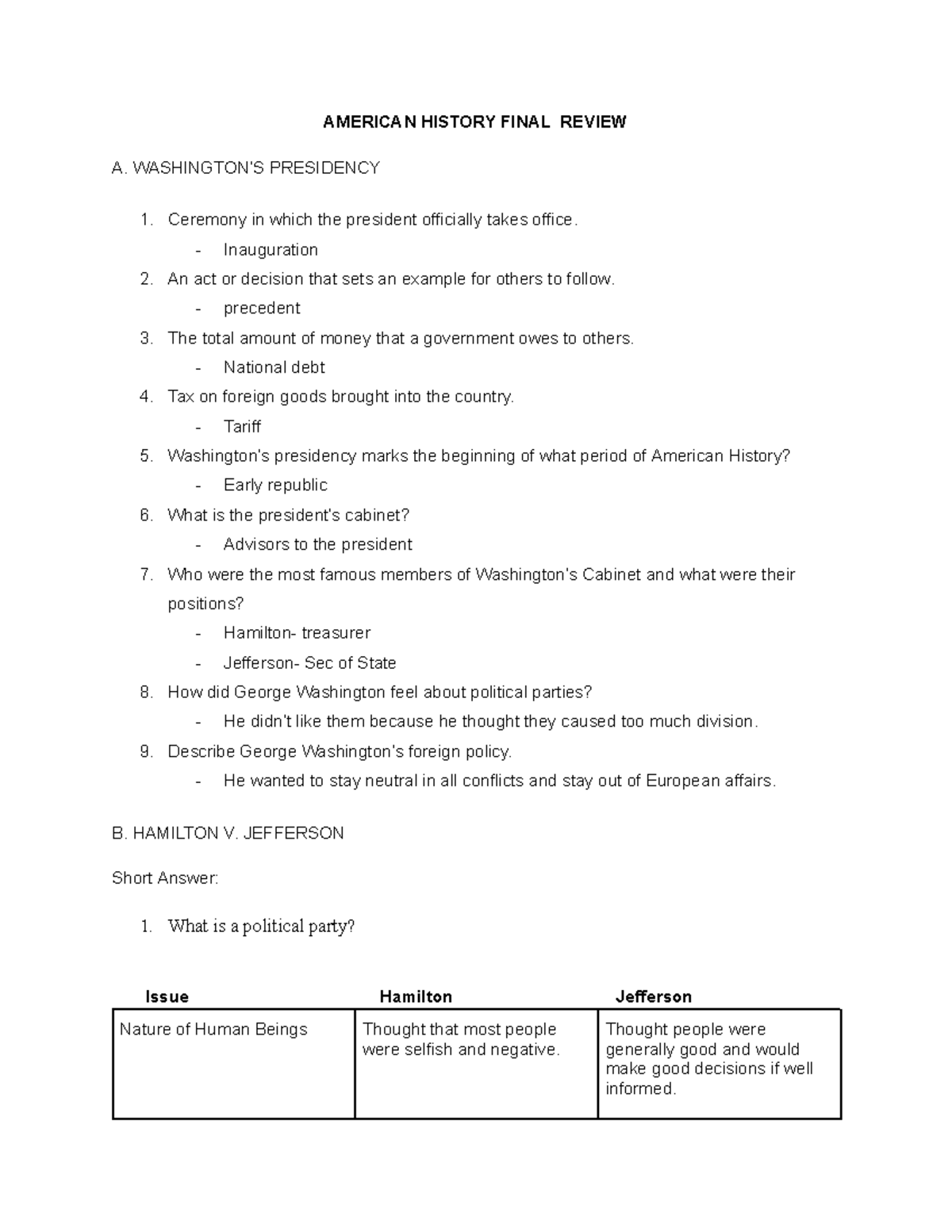 American History 101: Final Review Notes on Key Events and Figures ...