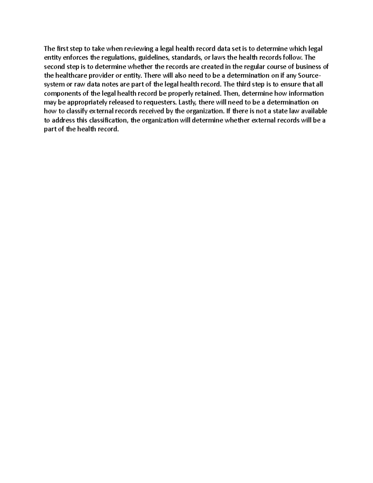Legal Health Records Review: Steps & Considerations - Module 2 - Studocu