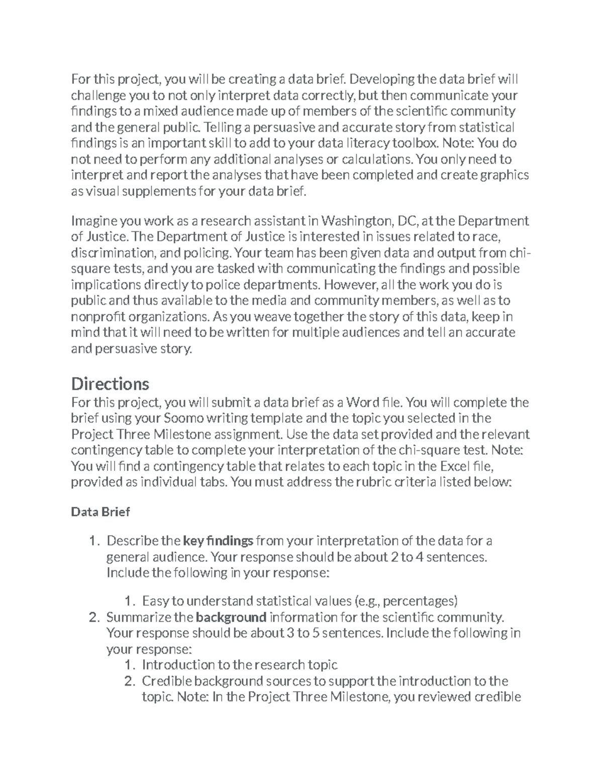 Data Brief Instructions for Project on Race, Discrimination, & Policing ...