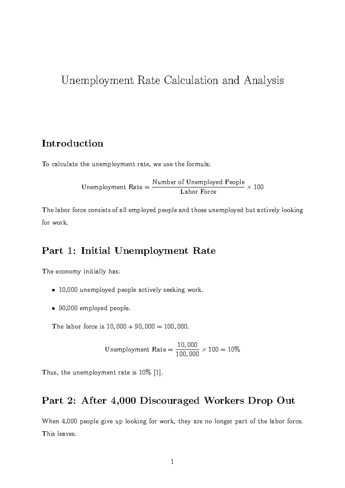 Econ - Unit 4 assignement - Unemployment Rate Calculation and Analysis ...