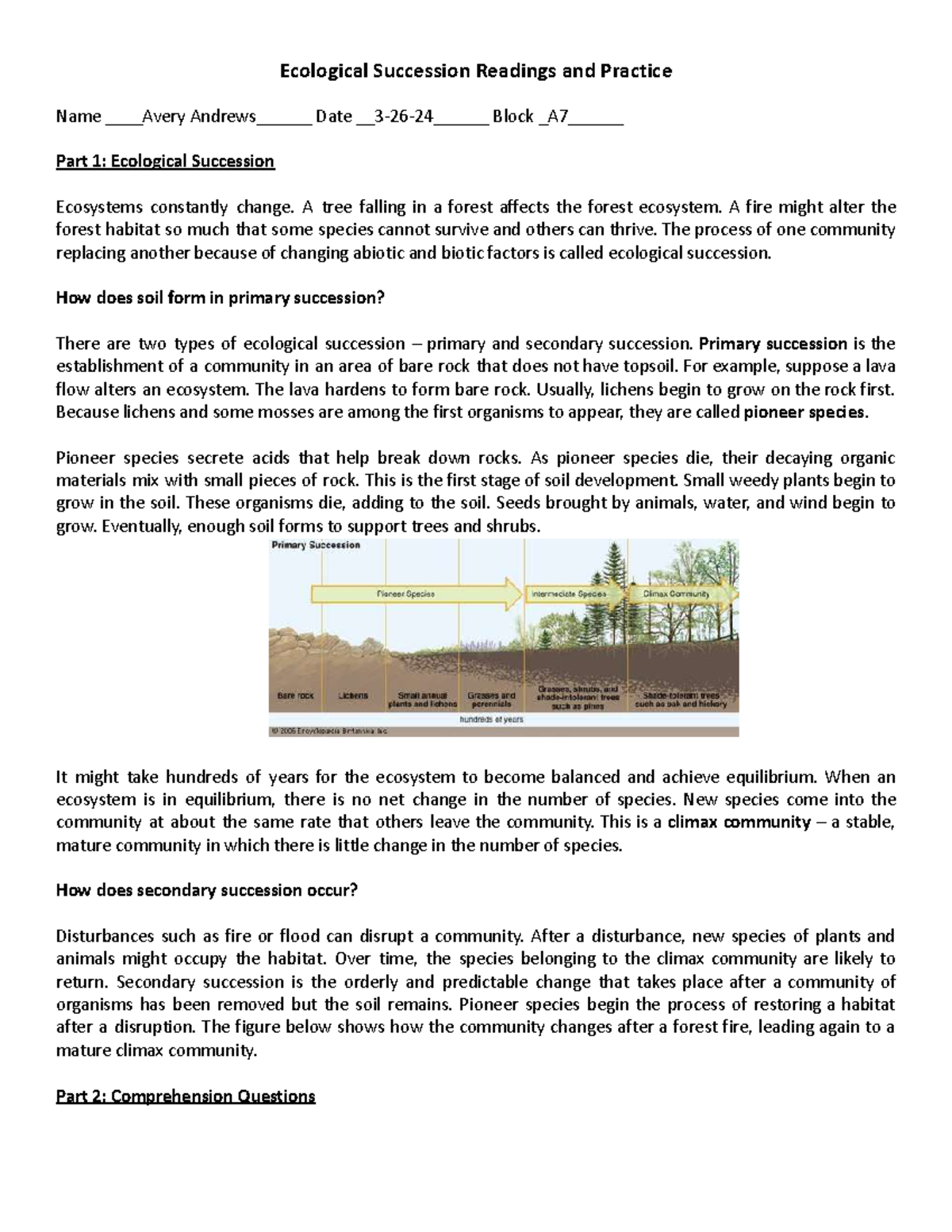 Ecological Succession: Reading and Practice with Comprehension ...