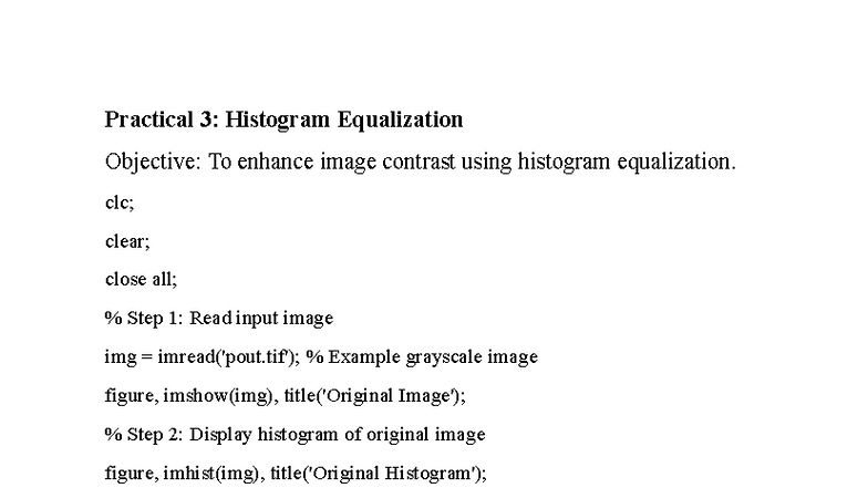 DIP Practicals: Histogram Equalization, Smoothing, Edge Detection ...