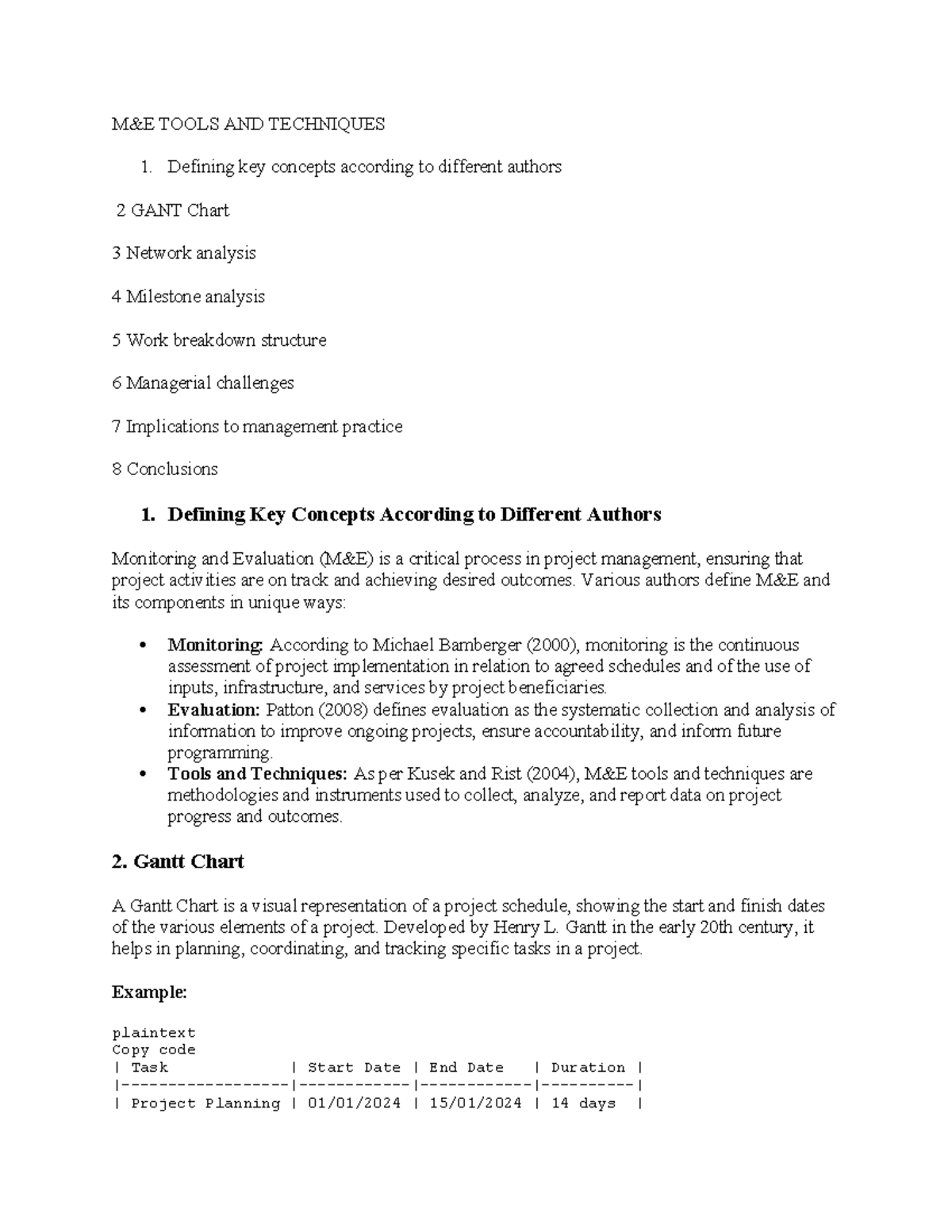 M&E Tools and Techniques: A Comprehensive Guide - Studocu