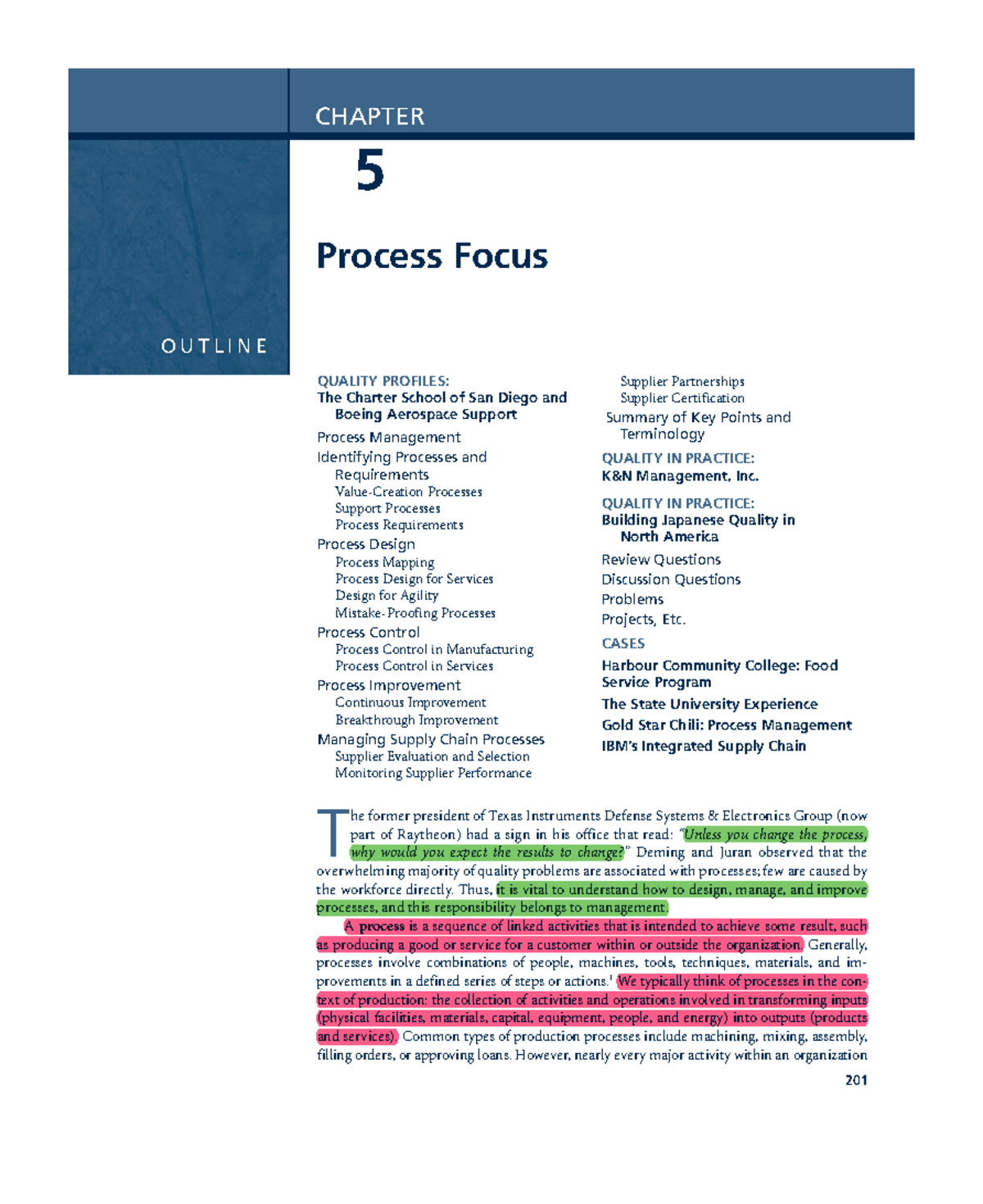 Process Focus & Improvement Strategies in Quality Management (MGT-512 ...