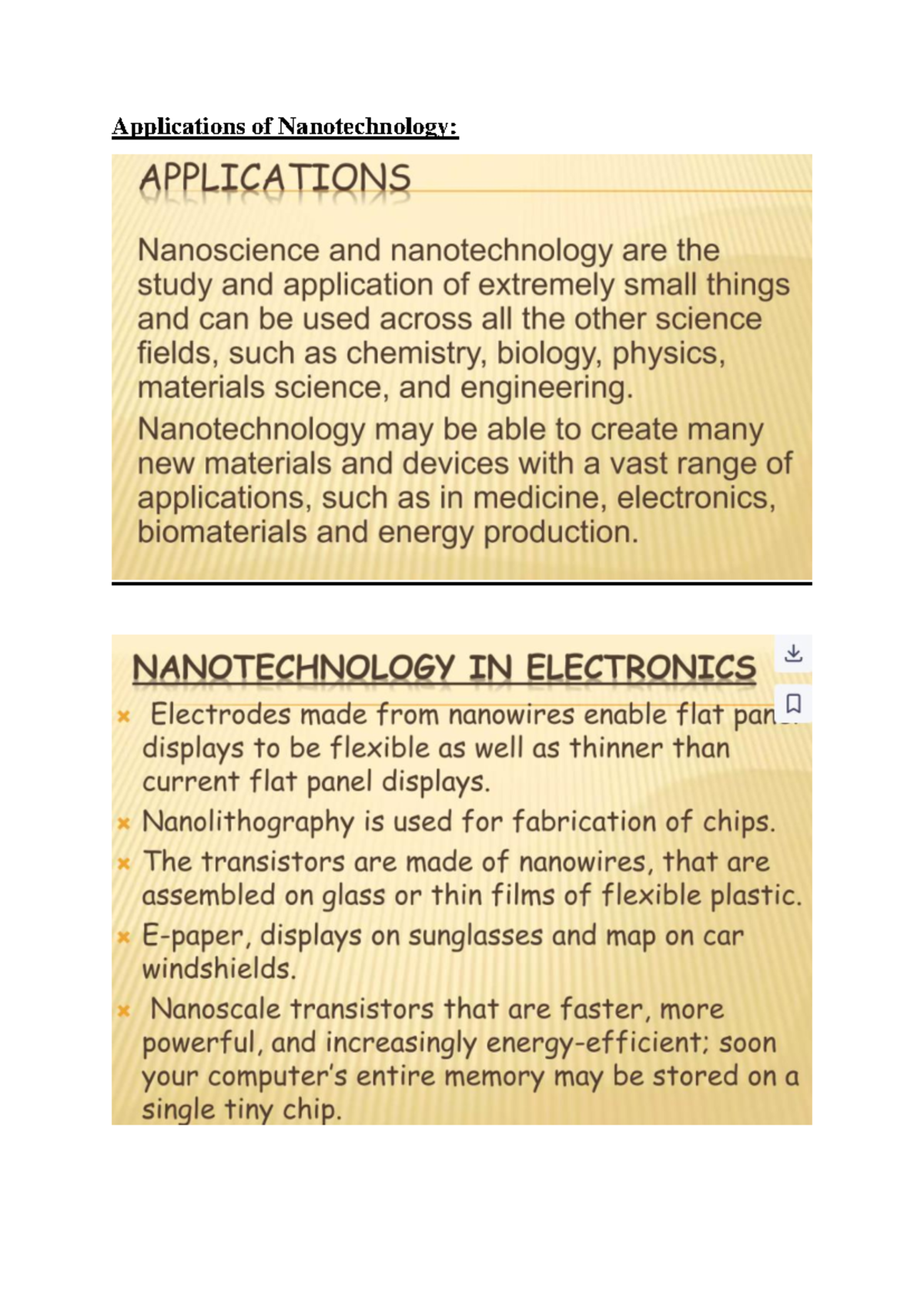 Applications of Nanotechnology - Nanotechnology may be able to create ...