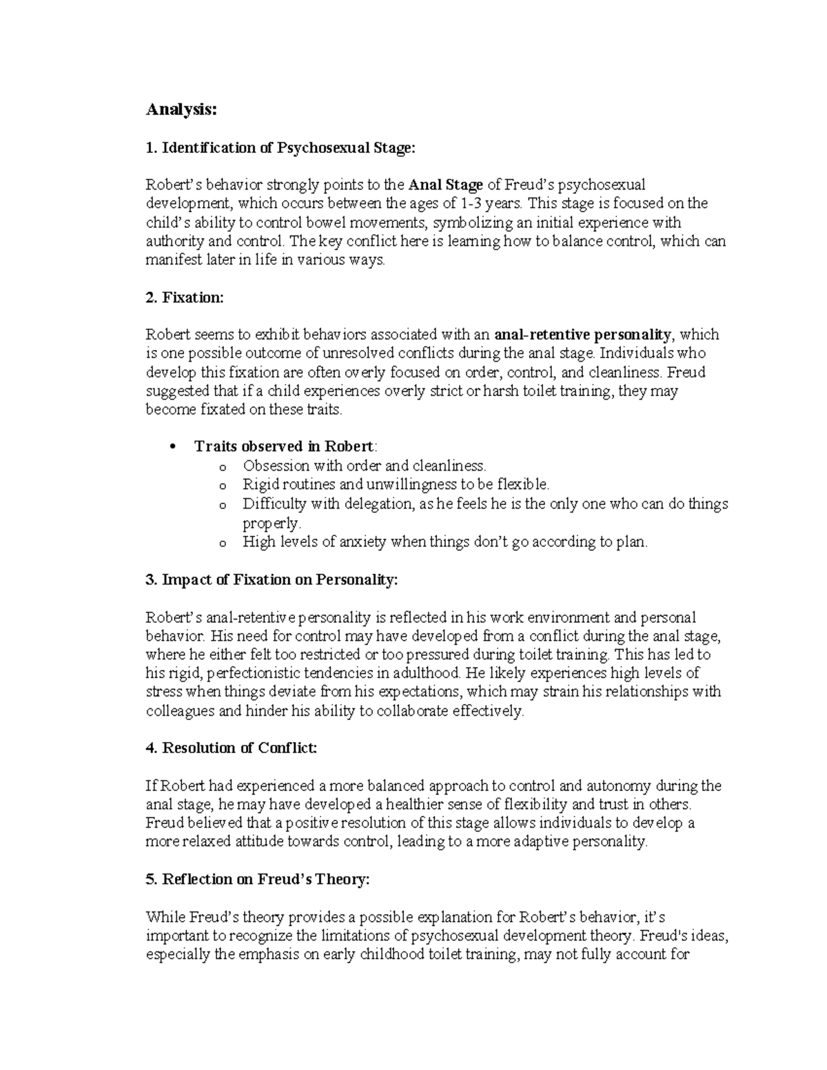 Sample case study Analysis - Analysis: 1. Identification of ...