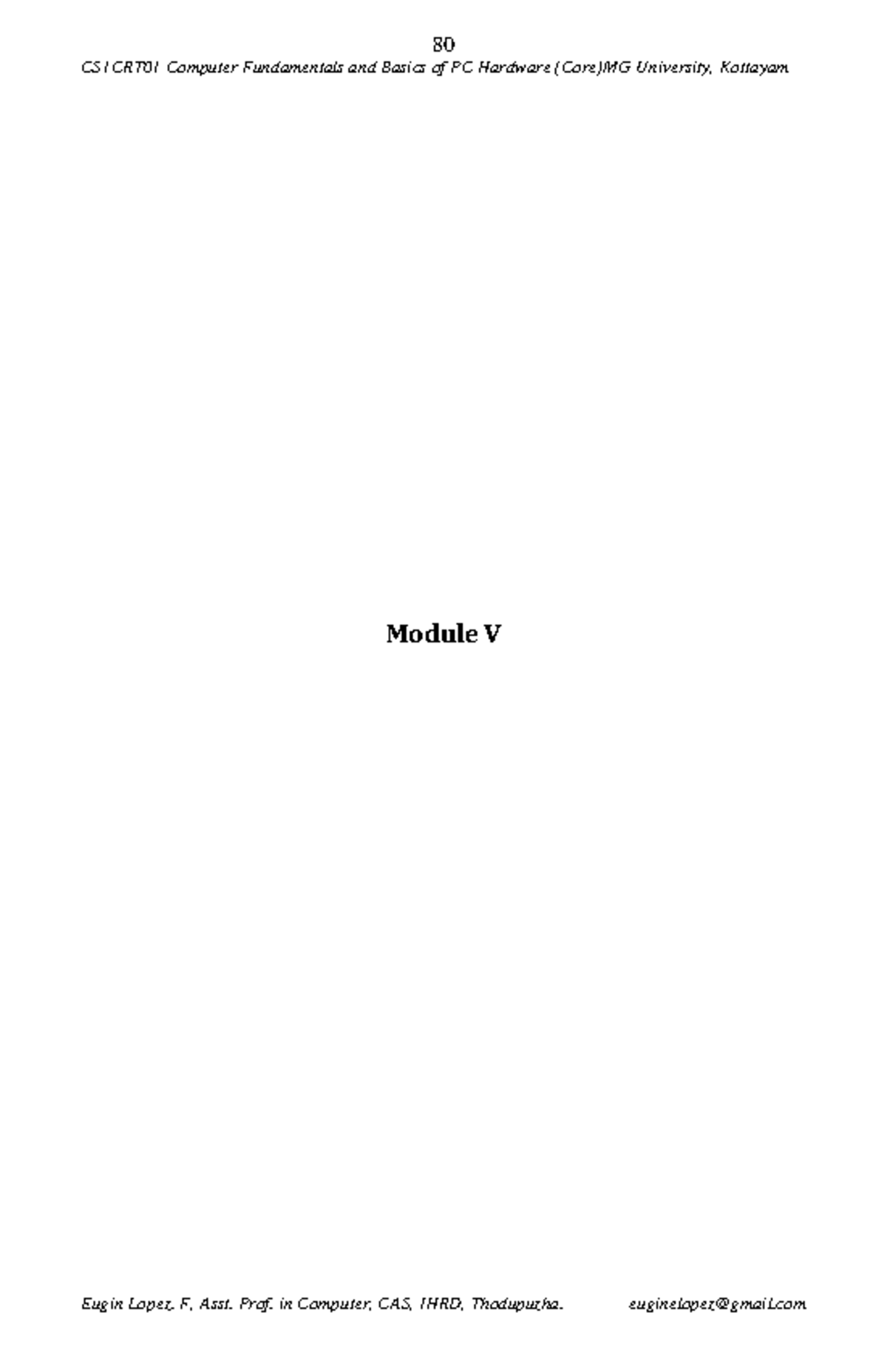 CS1CRT01 Module 5: Overview of Computer Memory Types and Functions - Studocu