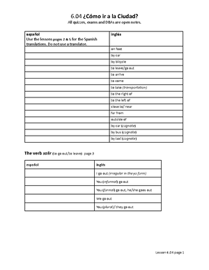 2.02 Lesson Notes: Necesitar & School Supplies in Spanish - Studocu