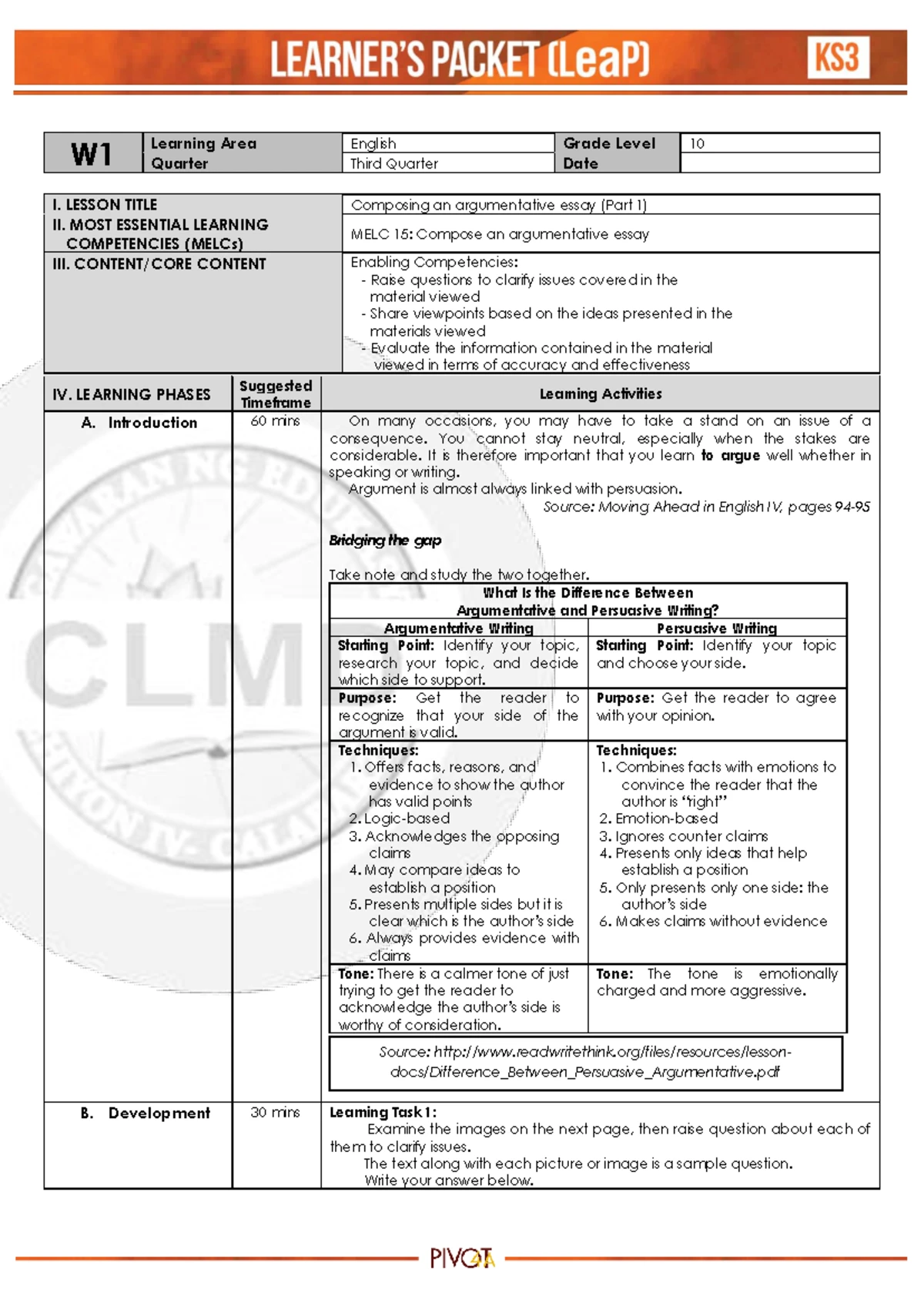 Grade 6 ODL MELC 2 - Sample Lesson Plan on Interpreting Visual Elements ...