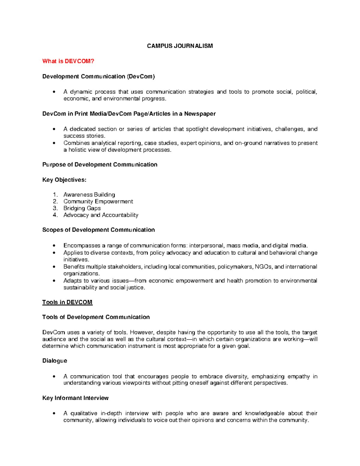 CAMPUS JOURNALISM: Understanding Development Communication (DEVCOM ...