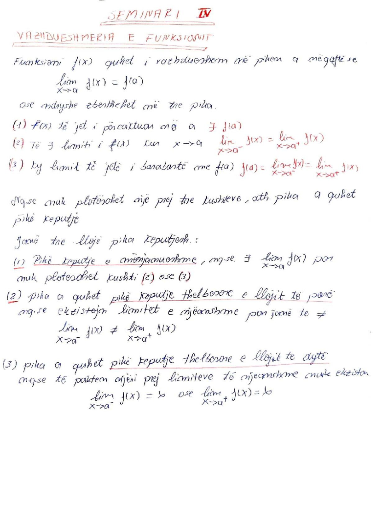 Seminari 4: Analizë në Matematikë 1 (MAT 101) - Studocu