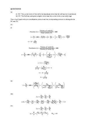 Week 7 Tutorial - Solution - CIVL 361 Geomechanics Tutorial-1/ TUTORIAL ...
