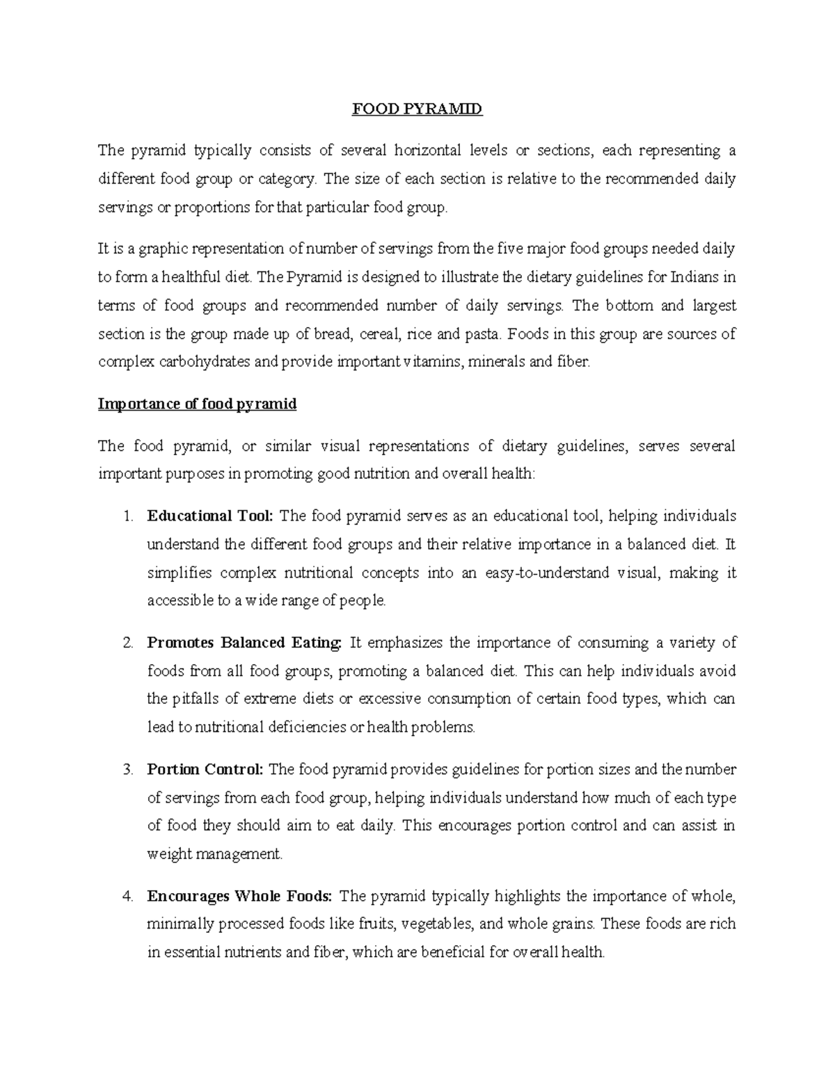C.N FOOD Pyramid - Comprehensive Study Notes on Nutrition - Studocu