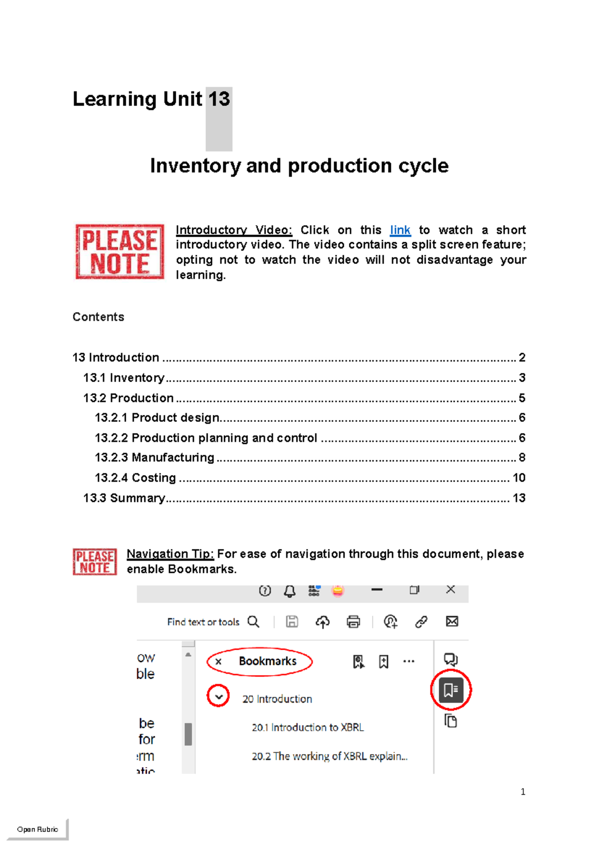Learning Unit 13: Inventory & Production Cycle Overview - Studocu