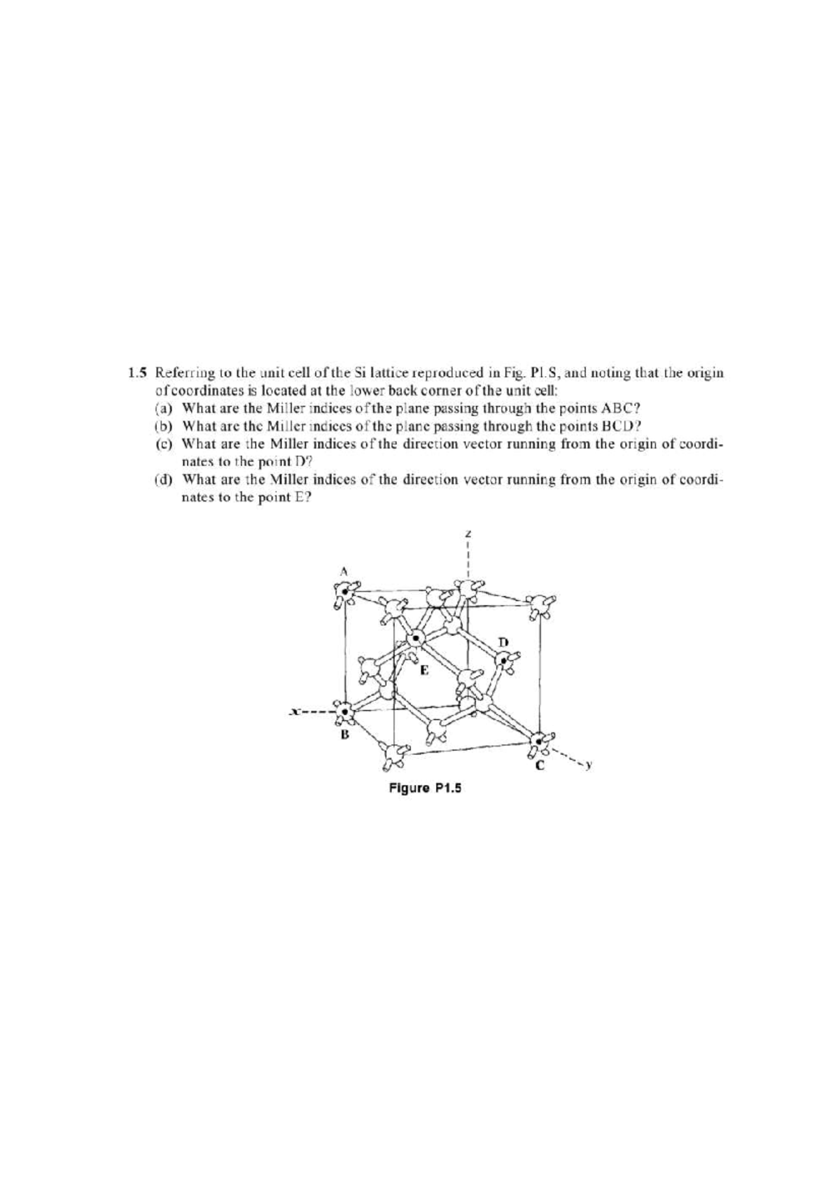 Miller Indices Analysis for Si Lattice - Unit Cell (1.5) - Studocu