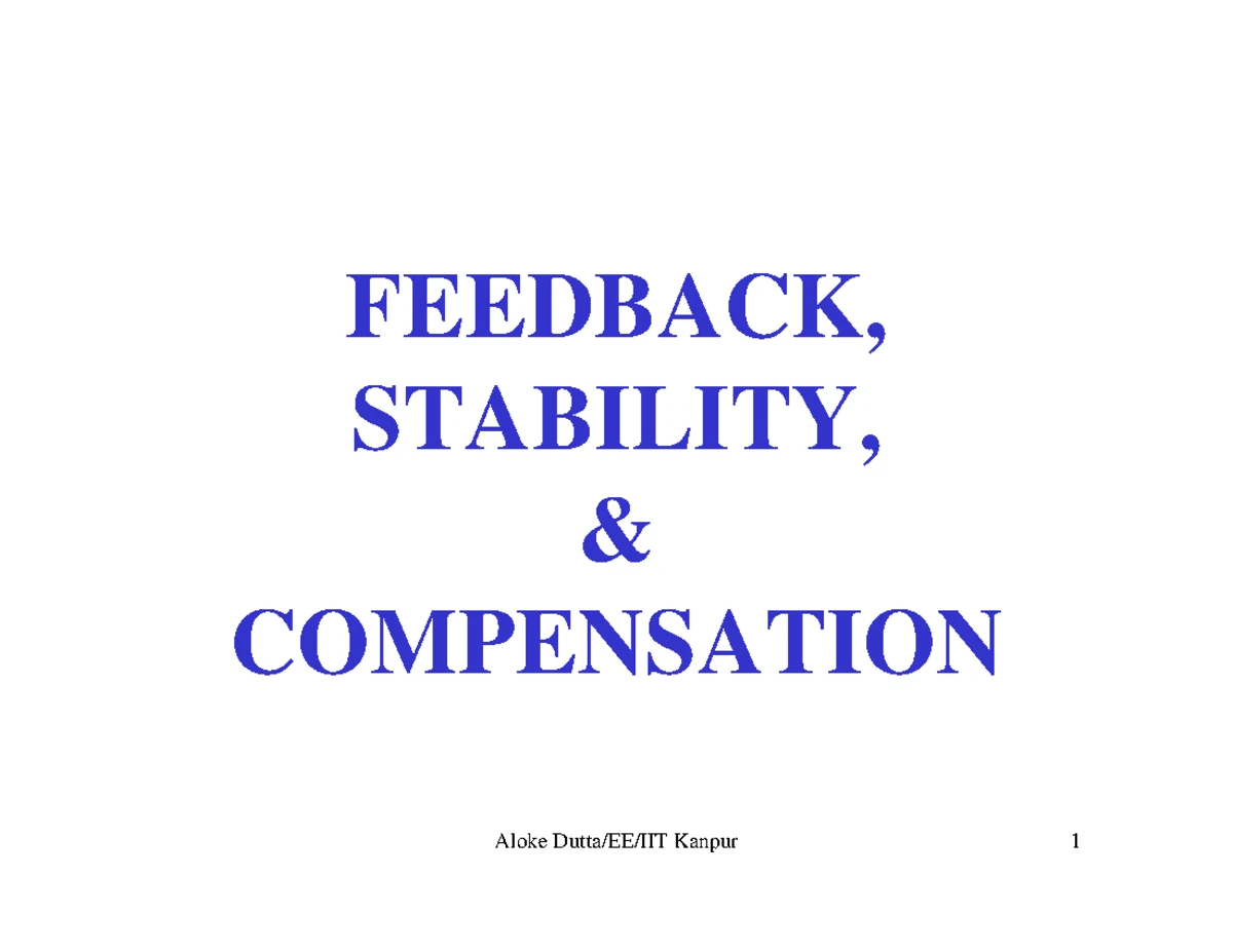 FR - BJT ALoke dutta notes - Aloke Dutta/EE/IIT Kanpur FREQUENCY ...