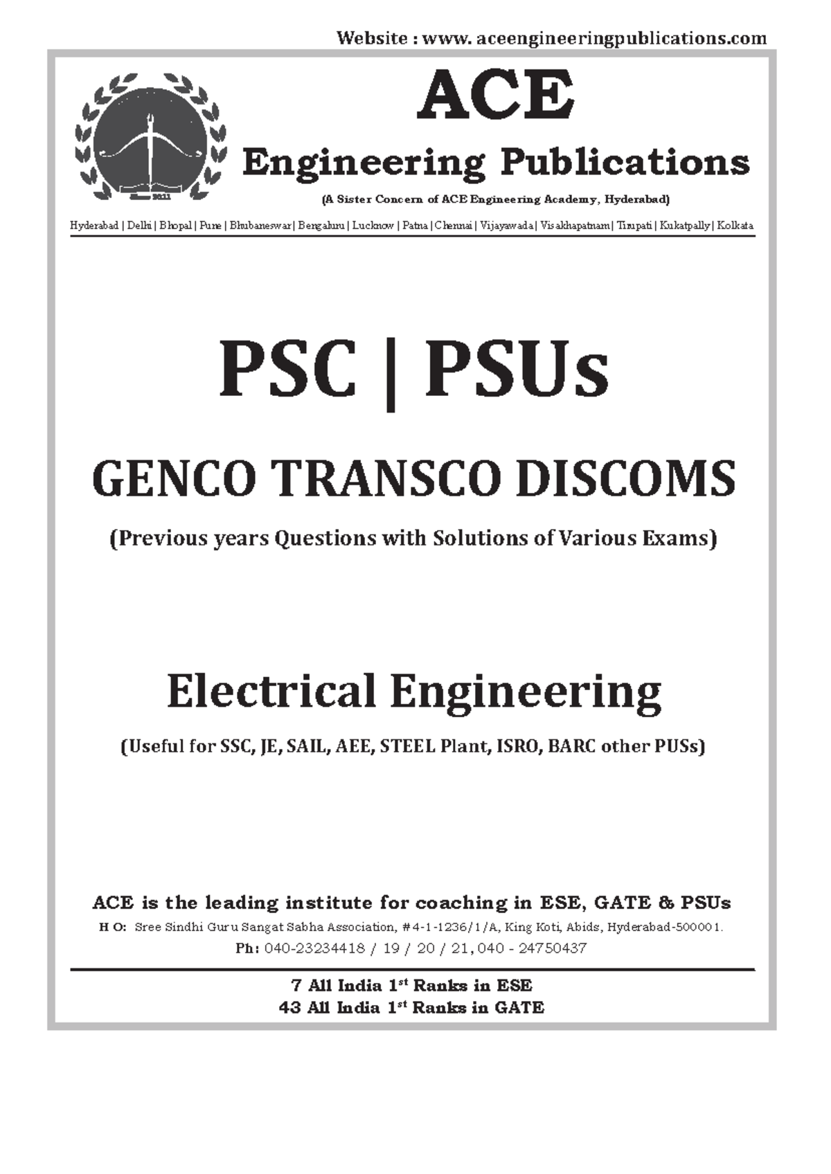 Electrical Engineering Previous Years Questions & Solutions (GENCO ...
