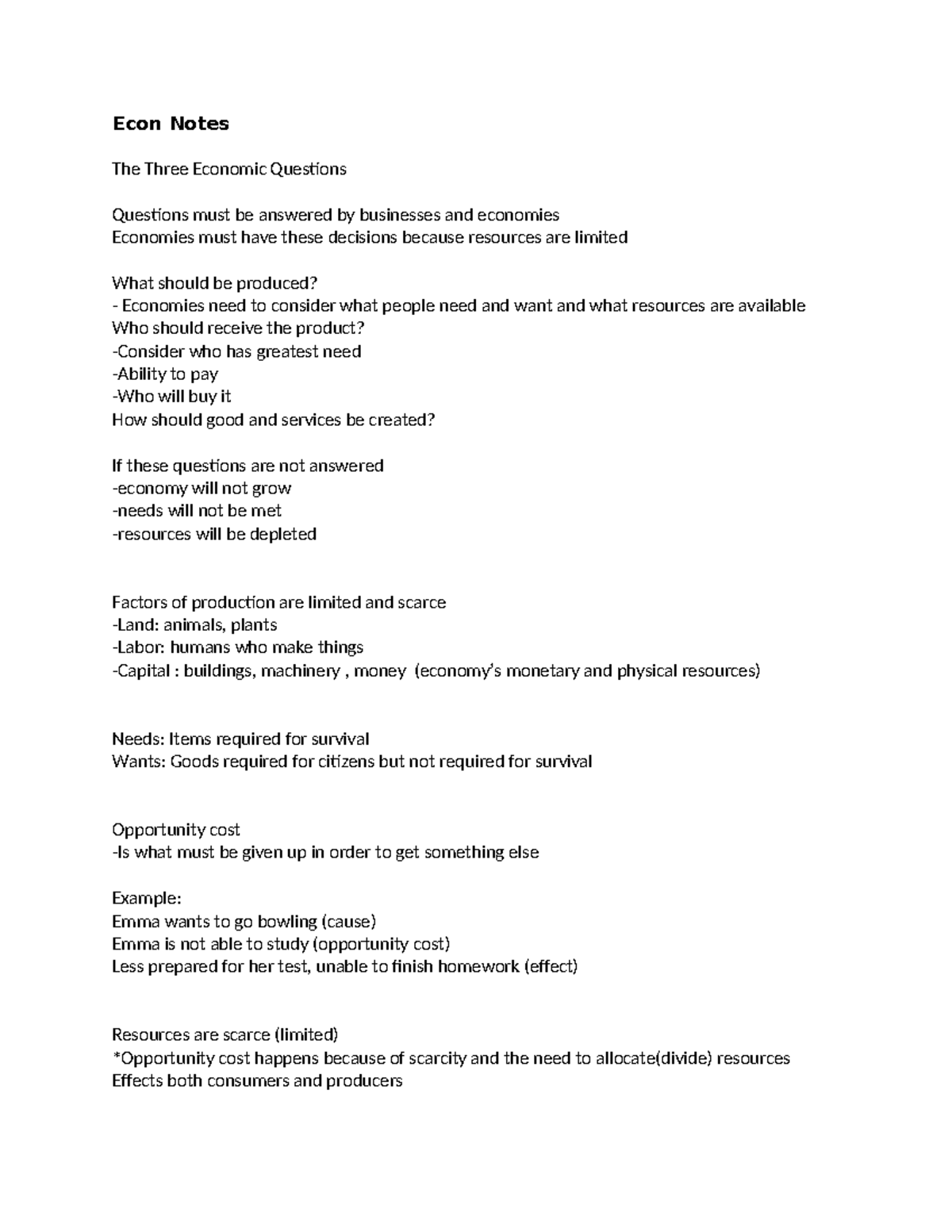 Econ 101: Key Concepts on Economic Decisions & Systems Notes - Studocu
