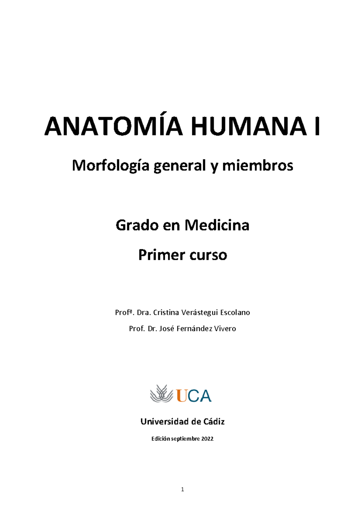 Morfología General y Miembros 2020 - Anatomía Humana I (Grado en ...