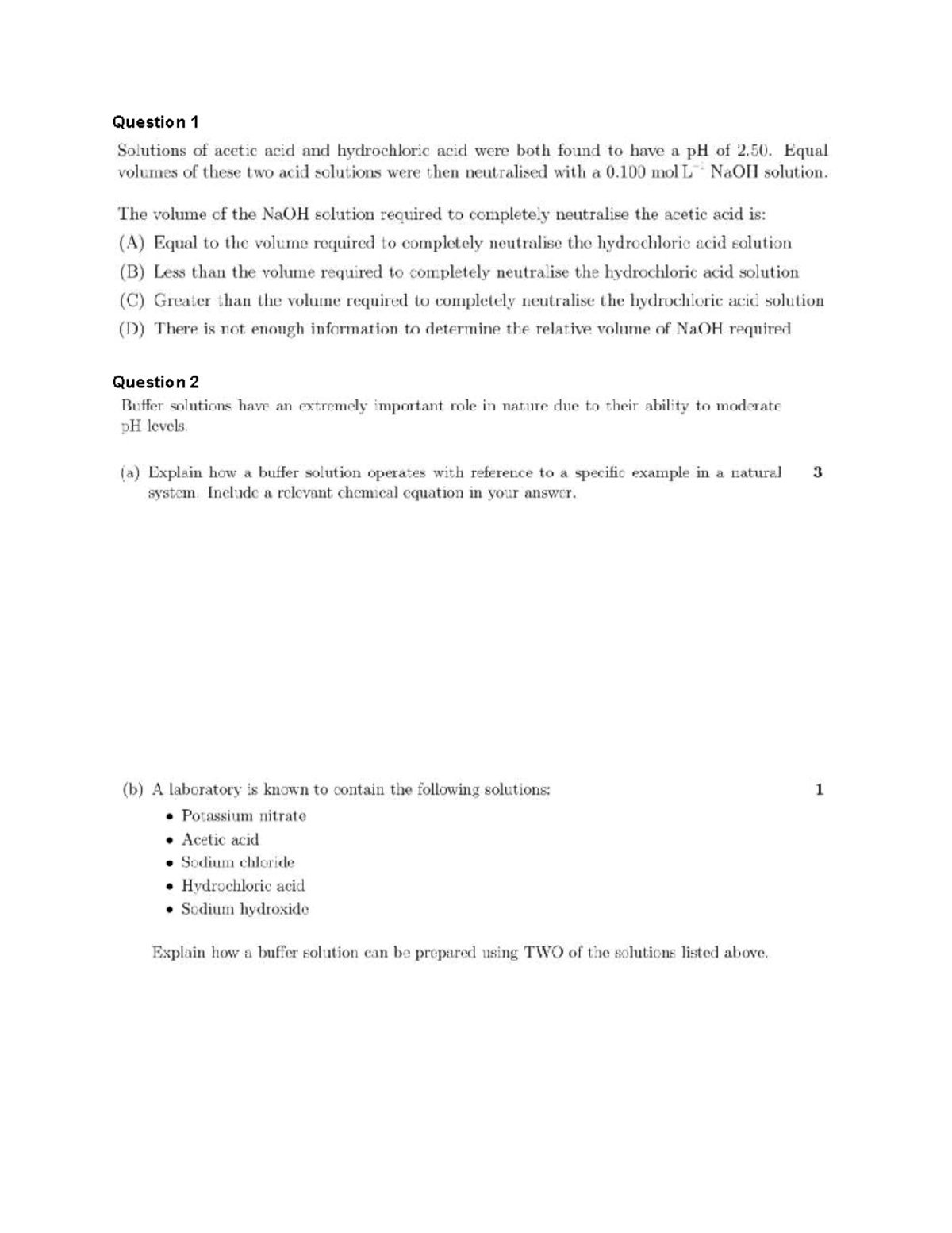 Quiz 3 - Module 6: Acid-Base Neutralization & Buffer Solutions - Studocu