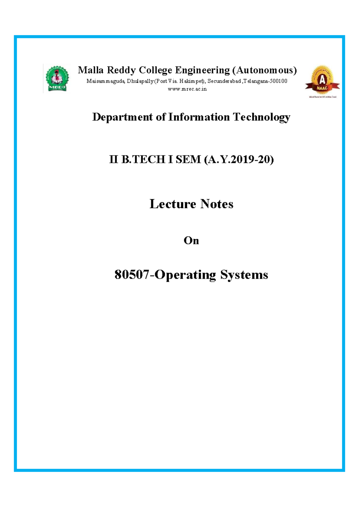 20210623-80507-Operating Systems Lecture Notes - Malla Reddy College ...