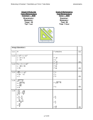 [Solved] mathematics for grade 9 - Mathematics - Studocu