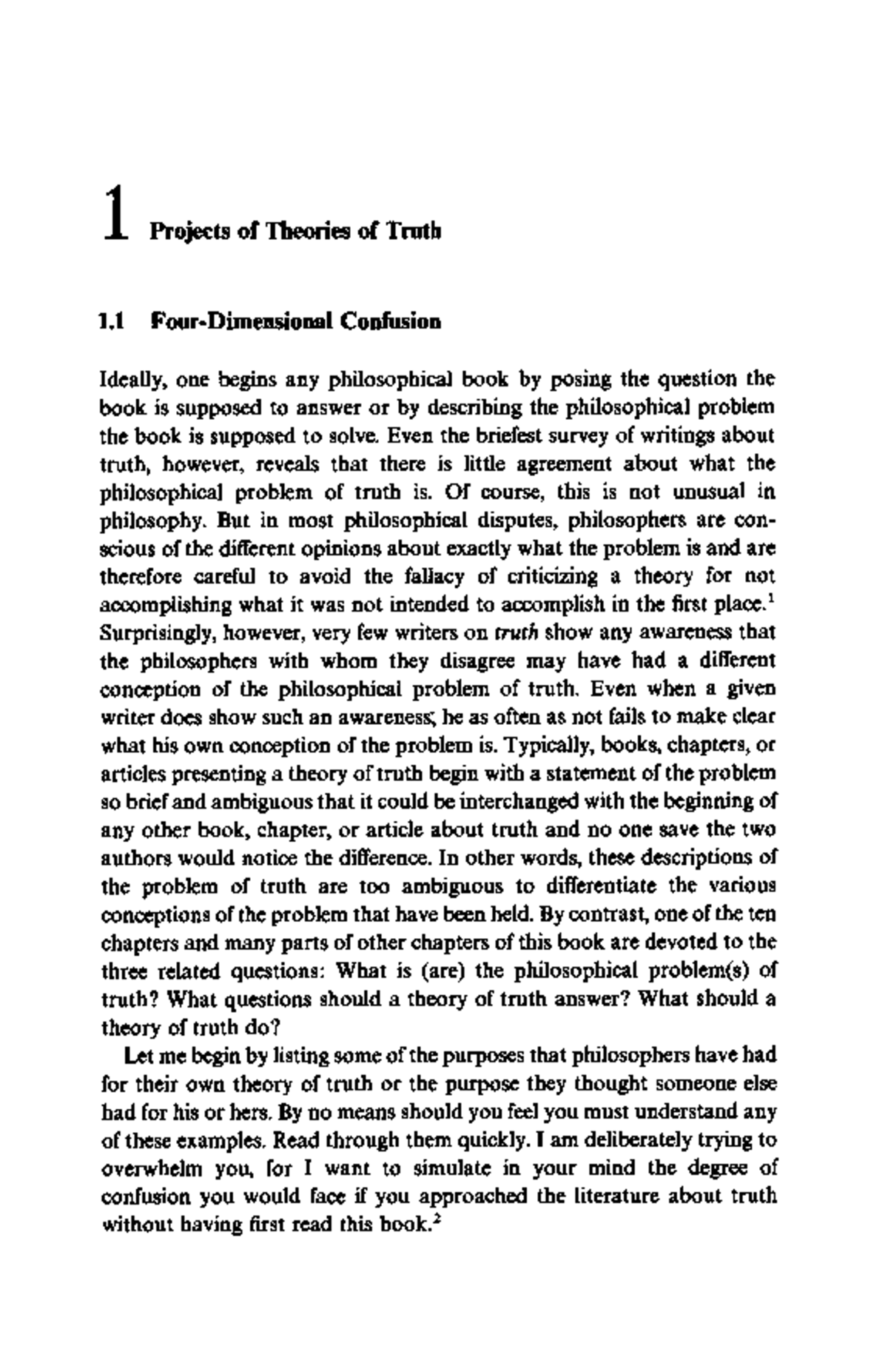 Projects of Theories of Truth: Analyzing Confusion in Philosophical ...