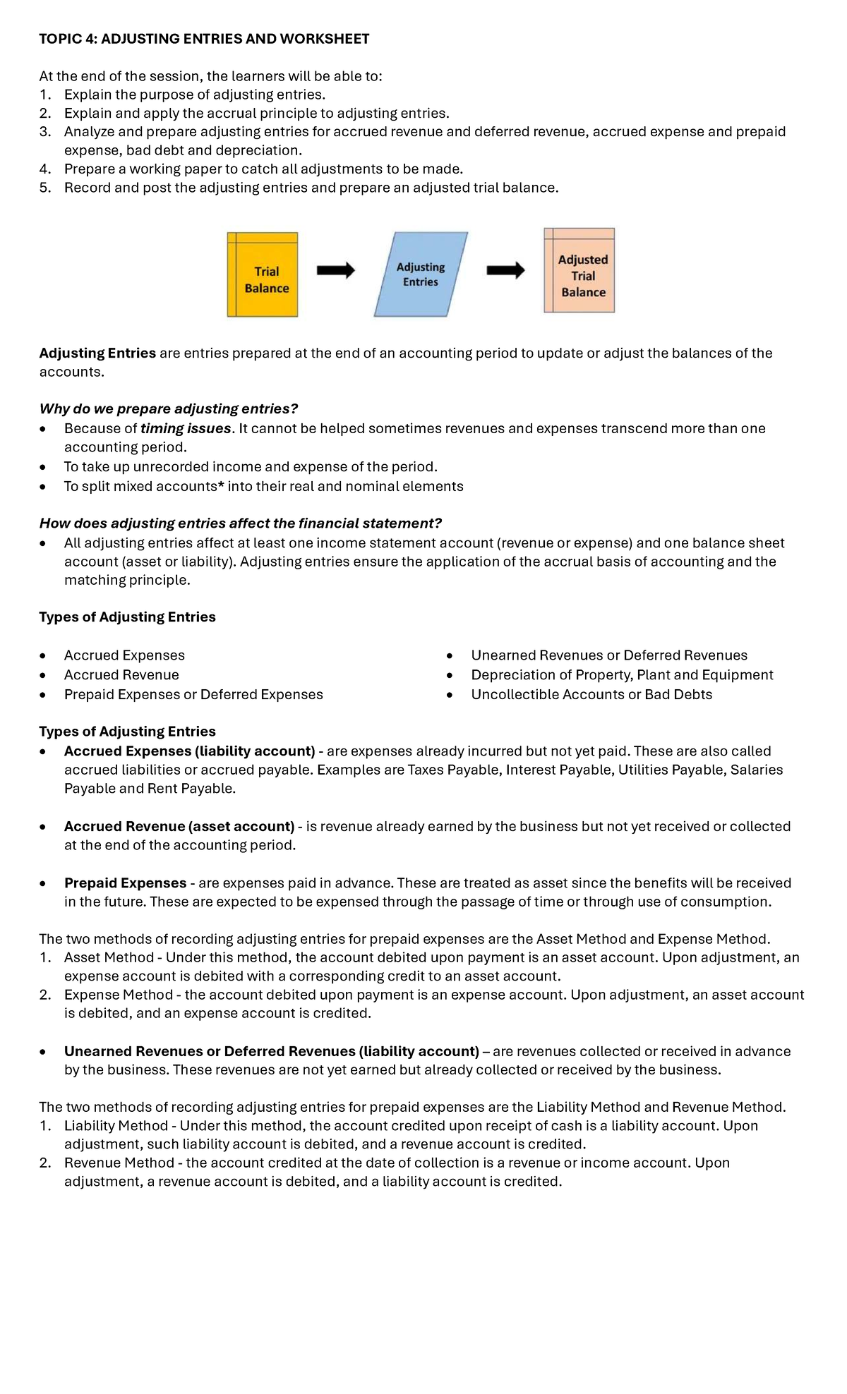 Topic 4: Adjusting Entries & Worksheet for Accounting Principles - Studocu