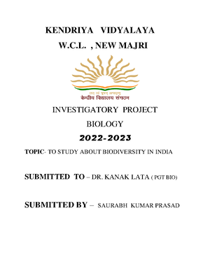 XII Biology Practicals 2023-24 - Shayar Singh, PGT – Biology Kendriya ...
