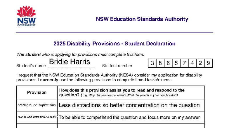 NSW Education Standards Authority 2025 Disability Provisions ...