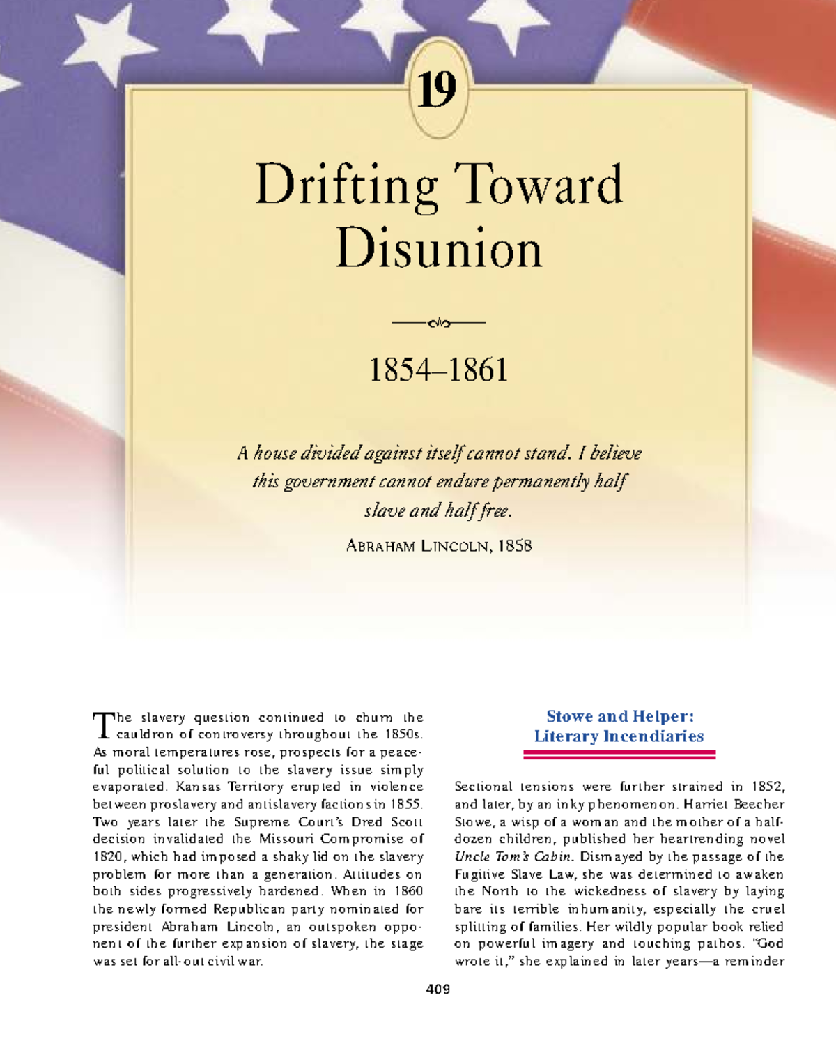 19 Drifting Toward Disunion: The Prelude to the Civil War - Studocu
