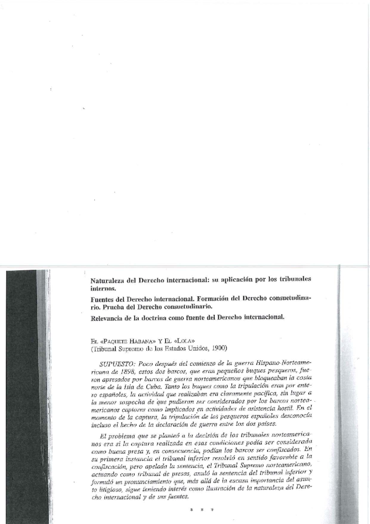 Caso Práctico: El Paquete Habana y El Lola - Derecho Internacional ...