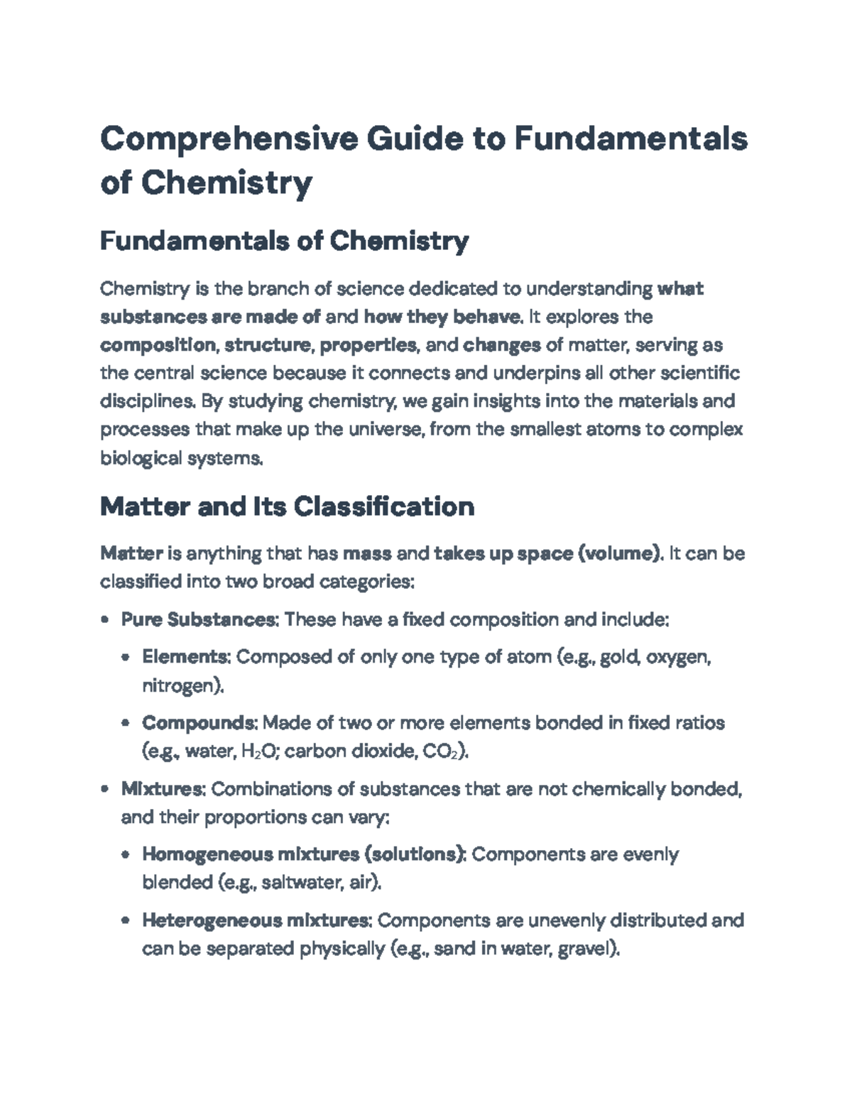 Comprehensive Guide to Chemistry Fundamentals (CHEM101) - Studocu