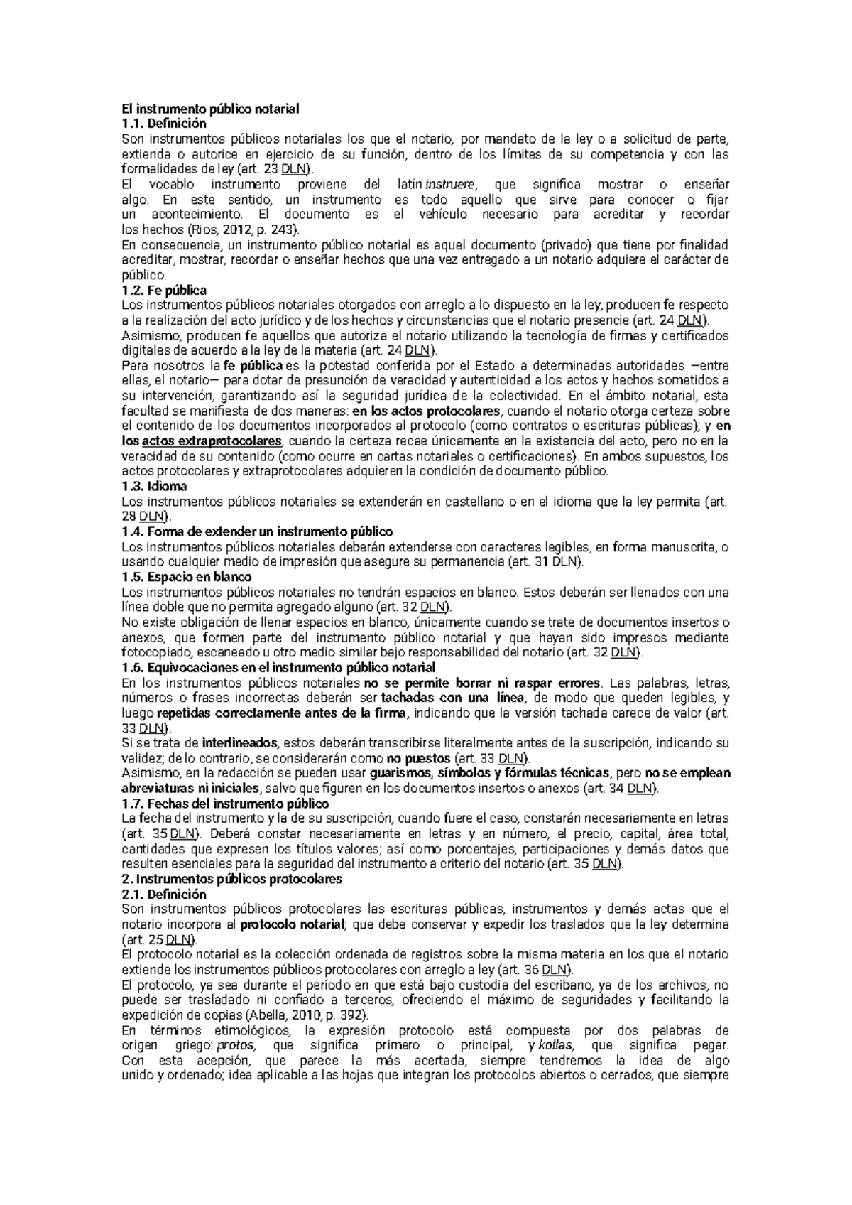 Instrumento Público Notarial: Definición y Funciones Esenciales - Studocu