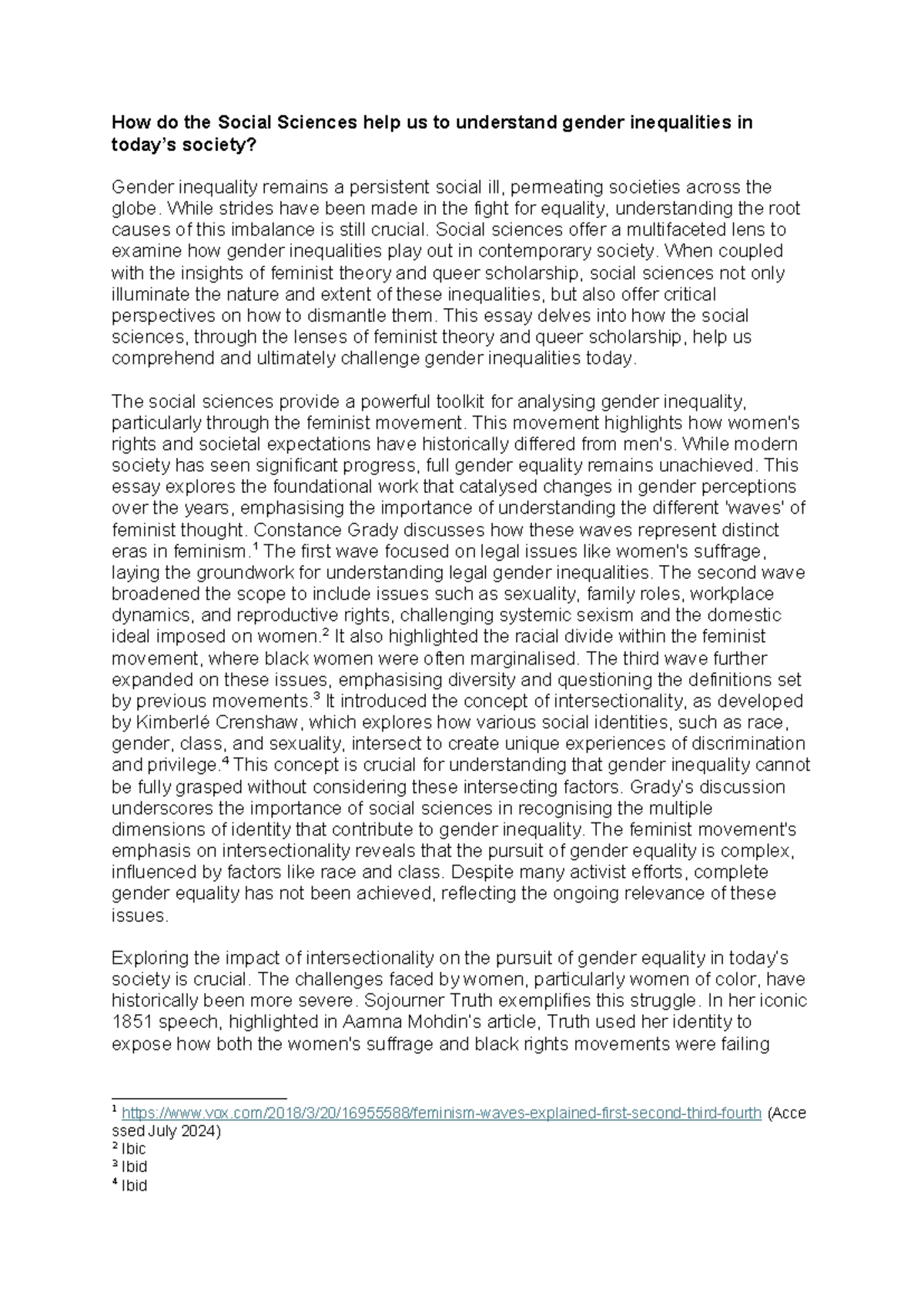SOC 101: Understanding Gender Inequalities Through Social Sciences ...