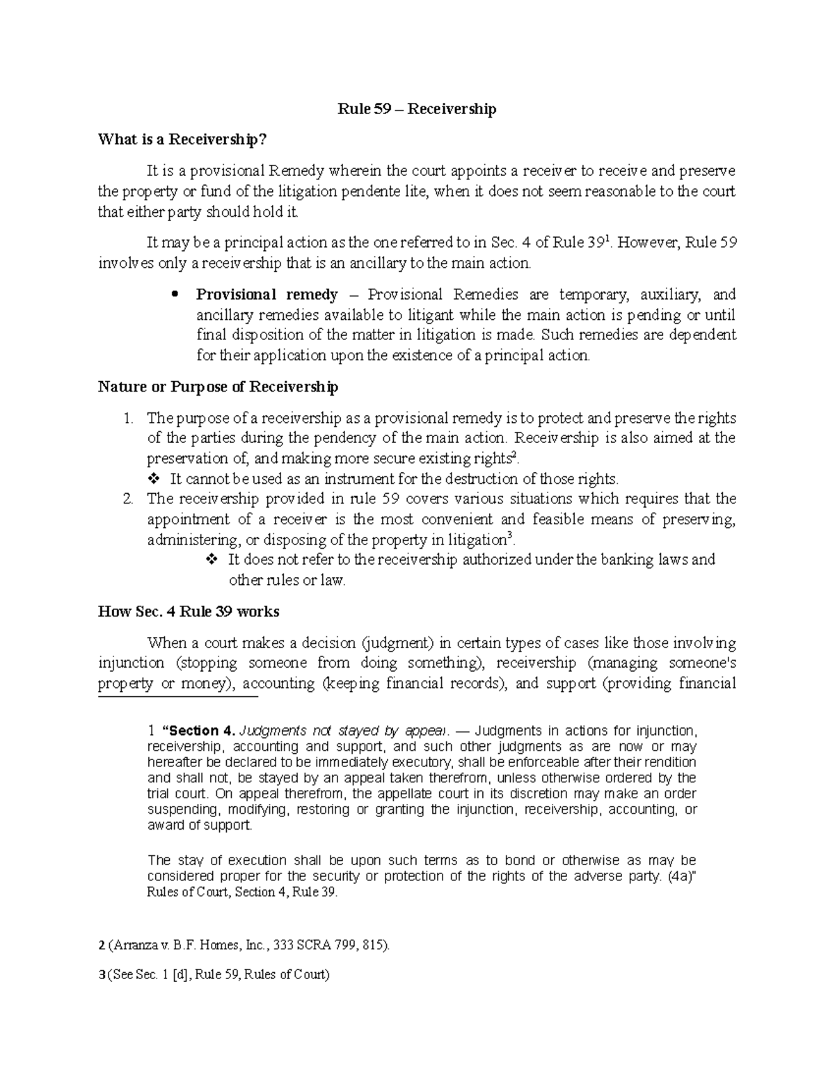 Rule 59 Receivership: Understanding its Challenges and Procedures - Studocu