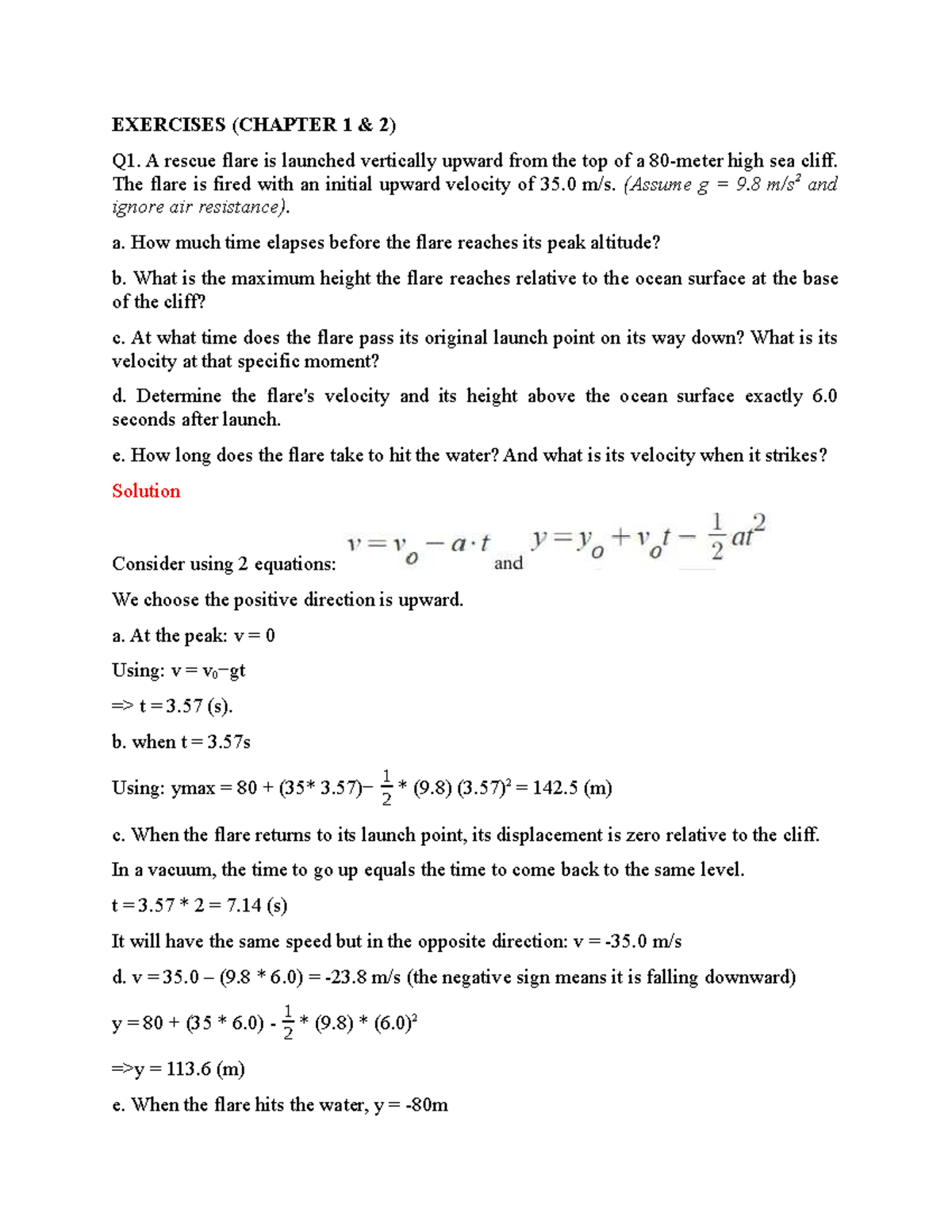 Physics for Biology Exercises (Chapters 1-2) - Studocu