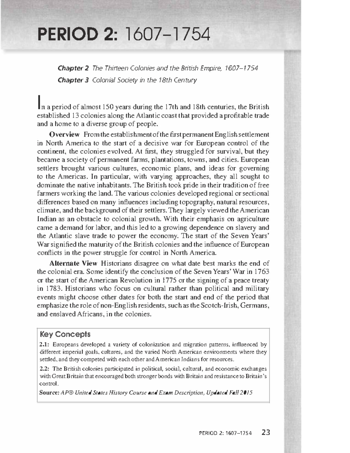 Amsco APUSH Ch. 2: The Thirteen Colonies and British Empire Overview ...